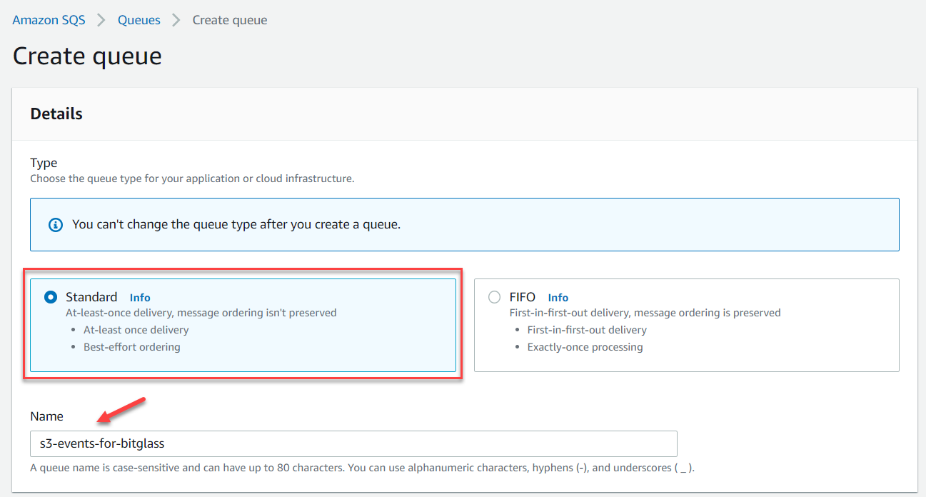 Configuring SQS in AWS S3